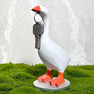 Hinittey Magnetic Goose Key Holder,Adorable Key Magnet Holder, Porch Goose Statue, Silly Goose and Weird Home Decor Funny Key Holder Decor for Table Desk Home Office New Home Housewarming Gifts