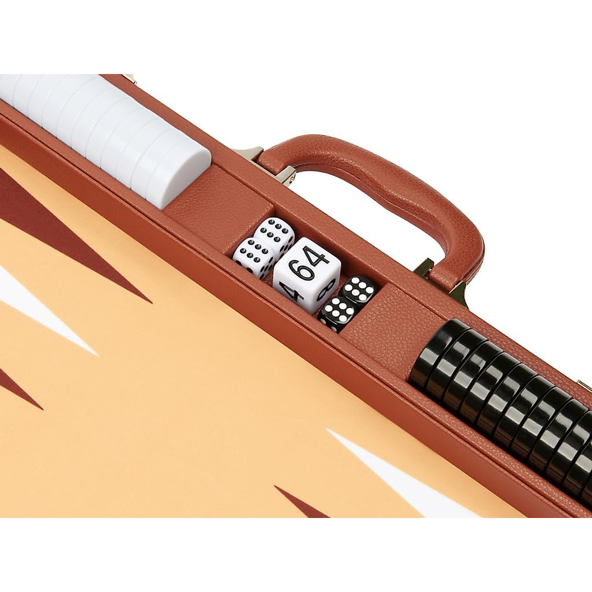 Silverman & Co. 19-inch Premium Backgammon Set - Desert Brown Board