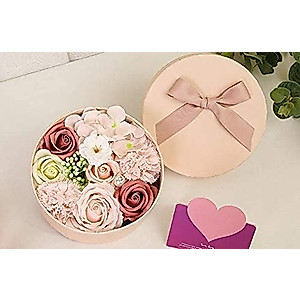 Luxury Beautiful Flora Scented Roses/Carnation Flower Bath Soap with Stem, Flower Soap in Gift Box, Gift for Birthday/Valentine's Day/Mother's Day (Pink)