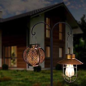 Bird Feeder Pole,Double Shepherds Hooks for Outdoor,5 Base Prongs Adjustable Bird Feeder Stand for Hanging Heavy Duty Bird Feeder,Plant Baskets,Garden Plant Hanger Stands(78Inch,2 Pack)