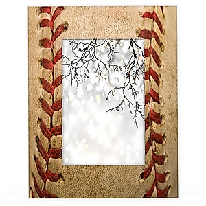 POFATO Vintage Baseball Sports 5x7 Picture Frame Wood Photo Frame for Tabletop Display Wall Mount Picture Frame Display 5 x 7 Inch Photo Wall Decor Home Gift Frames
