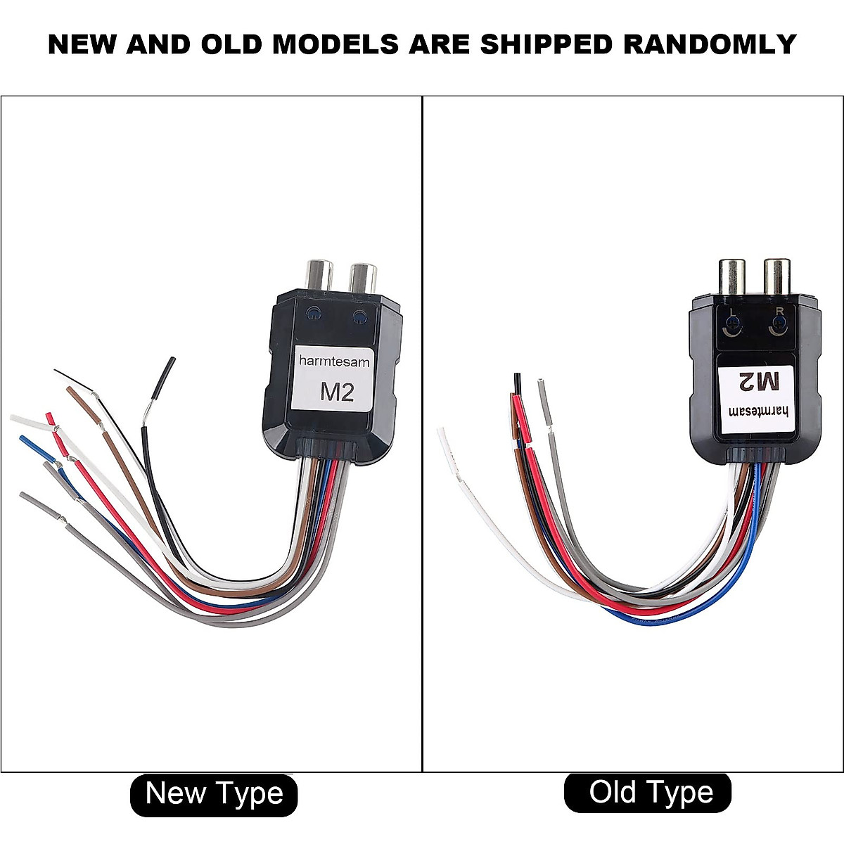 Suuonee Audio Converter, Car Stereo Subwoofer 2 Channel High to Low Audio Converter with Power Amplifier Control Wire, Black