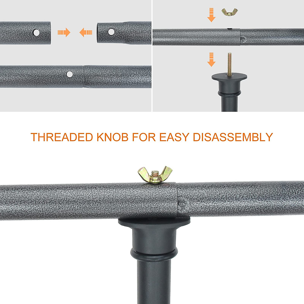 LINCO Lincostore Zenith Portable T-Shape Background Backdrop Stand Kit 5x6.7ft - 5ft Wide (Fixed) and 6.7ft High (Adjustable)- Lightweight Only 4 Lbs Easy to Carry and Storage Black