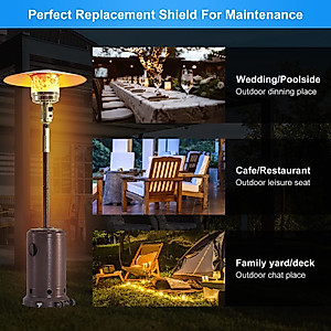 ARLBA Upgraded Outdoor Patio Heater Reflector Shield, Propane Heat Reflector Shield Top for Outdoor Heaters，Outdoor Heater Replacement Dome Part with All Hardware,33" Universal Fit(3-Hole Mount)