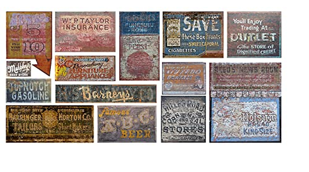 N Scale Ghost Sign Waterslide Decals Set #32