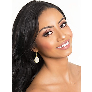 12 Pairs Faux Druzy Drop Earrings Crystal Pendant Dangle Earrings Multicolor Stainless Steel Earrings for Women