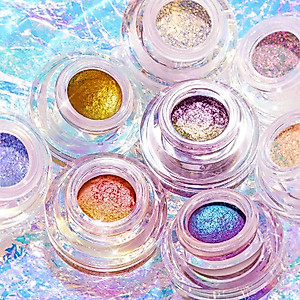 FOCALLURE Chameleon Cream Eyeshadow,Intense Color Shifting Creamy Eye Shadows,Highly Pigmented Metallic,Shimmer,Multi-Reflective Finishes,Sirens Whispers