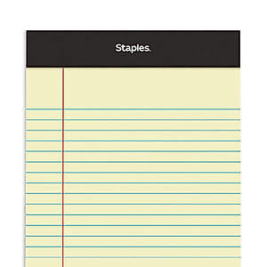 STAPLES 163832 Notepads 5-Inch X 8-Inch Narrow Canary 50 Sheets/Pad 12 Pads/Pack (26829)