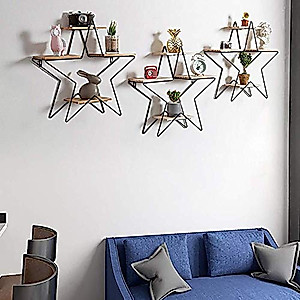 PIBM Stylish Simplicity Shelf Wall Mounted Floating Rack Shelves Living Room Multifunction Decoration Display Stand Iron Art Multi-Layer Bedroom,Kitchen, Black , b