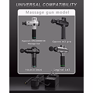 VHBW Massage Gun Charger Replacement for DC 24V or 25.2V Brushless Motor Massage Gun Charging Cord for Hypervolt Taotronics Opove Toloco Legiral Bobbito Phoenix CHIROGUN Cholas Aldom Battery Charger