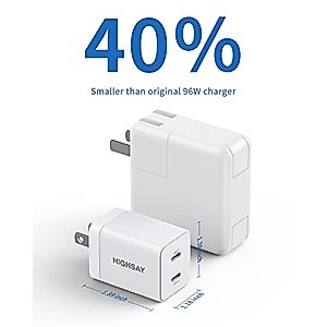 USB C Charger Block PD 3.0 Double C Charger Block 40W Fast Charger Dual USB C Wall Plug w/Foldable Plug, 2-Port (20W+20w) Charger Block USB C for iPhone 14/13 Pro Max, iPad, Galaxy, Pixel etc.