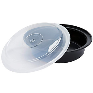 Pactiv [20 Sets] Round Meal Prep Containers with Lids, Food Storage, Take Out, Lunch Box, Portion Control, Microwave/Dishwasher/Freezer Safe, BPA Free, Factory Sealed, Made in USA (24 OZ - Medium)