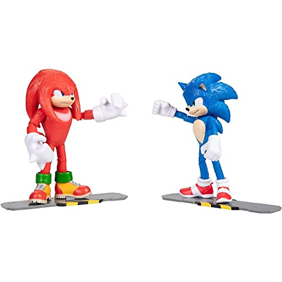 Sonic the Hedgehog Sonic 2 Movie 4" Action Figure 2 Pack - Sonic & Knuckles , Red