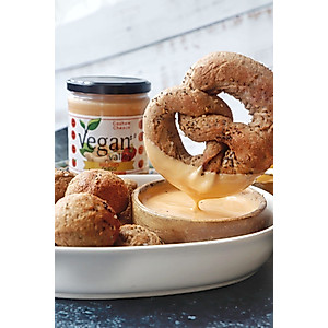 VEGAN VALLEY Cashew Nacho Cheeze Sauce, 14.5 oz - Shelf Stable, Tangy Vegan Nacho Cheeze -Certified Gluten-Free, Kosher, Dairy Free Cheeze -Non-GMO Plant-Based Cheeze Great As Vegan Pasta Sauce, Dip