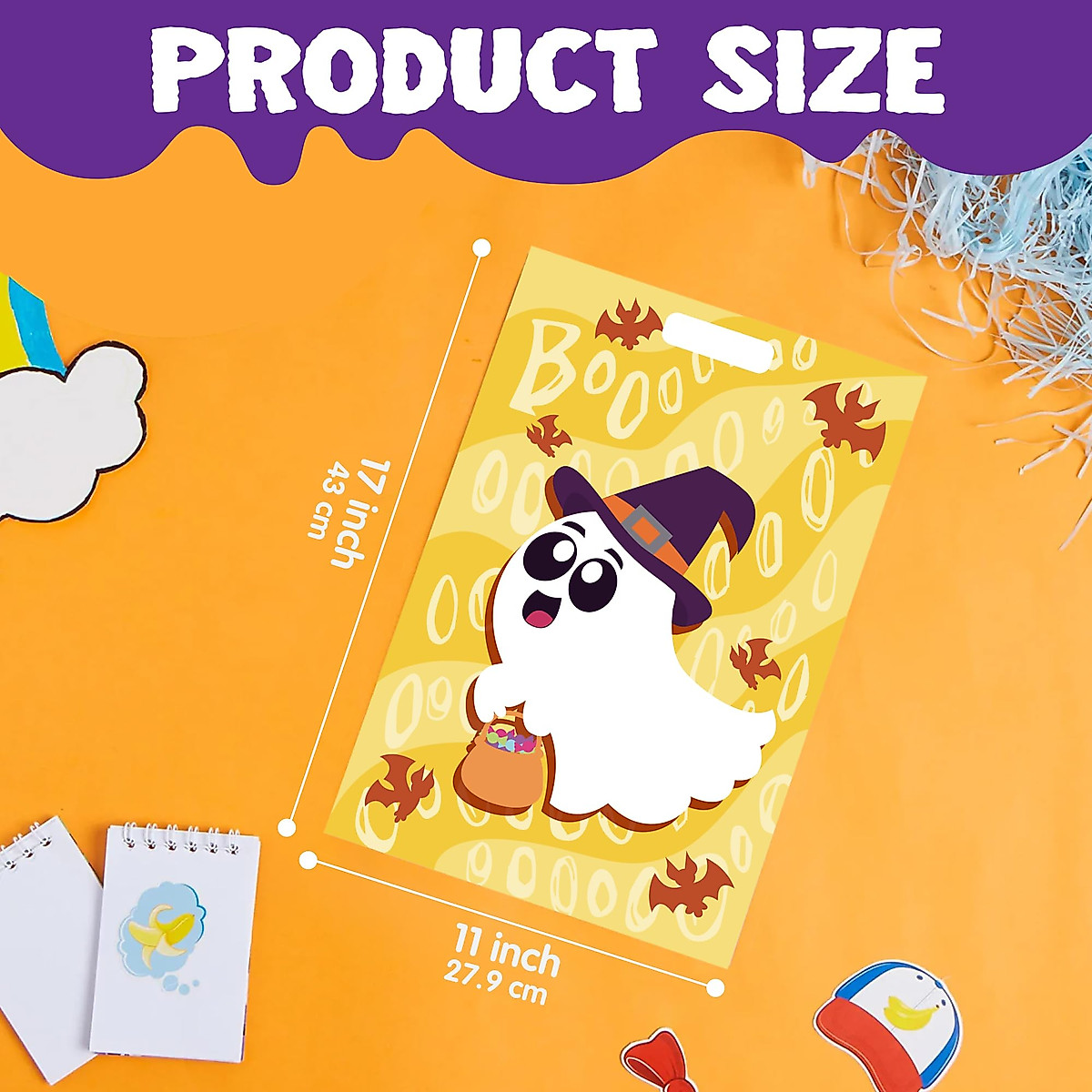 JOYIN 72 Pcs Halloween Goodie Bags, Halloween Candy Bags in 6 Designs for Kids Snacks Party Favors, Trick or Treating Bag for Halloween Party Supplies, Snacks Stuffers Prizes