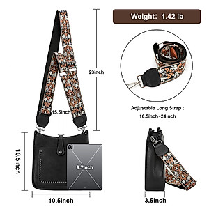 OWEJFKLFJ Women’s Crossbody Purse,Vegan Leather Hobo Bag,Crossbody Bag Handbags for Women,Purses with Adjustable Guitar Strap