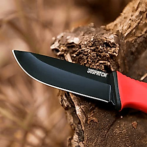 Dispatch Tactical Fixed Blade Outdoor Knife Bushcraft Survival Hunting Tool, Non-slip Stylish Handle, with Practical Sheath, for Camping, Hunting, Adventure, 8'' Closed