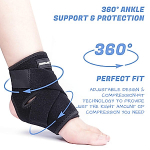 Dr.Welland Ankle Brace(Pair), Ankle Support for Sprains, Plantar Fasciitis,Tendonitis, Active Ankle Stability, Prevent Re-Injury, Compression Ankle Stabilizer Adjustable Wrap, Athletic Protection