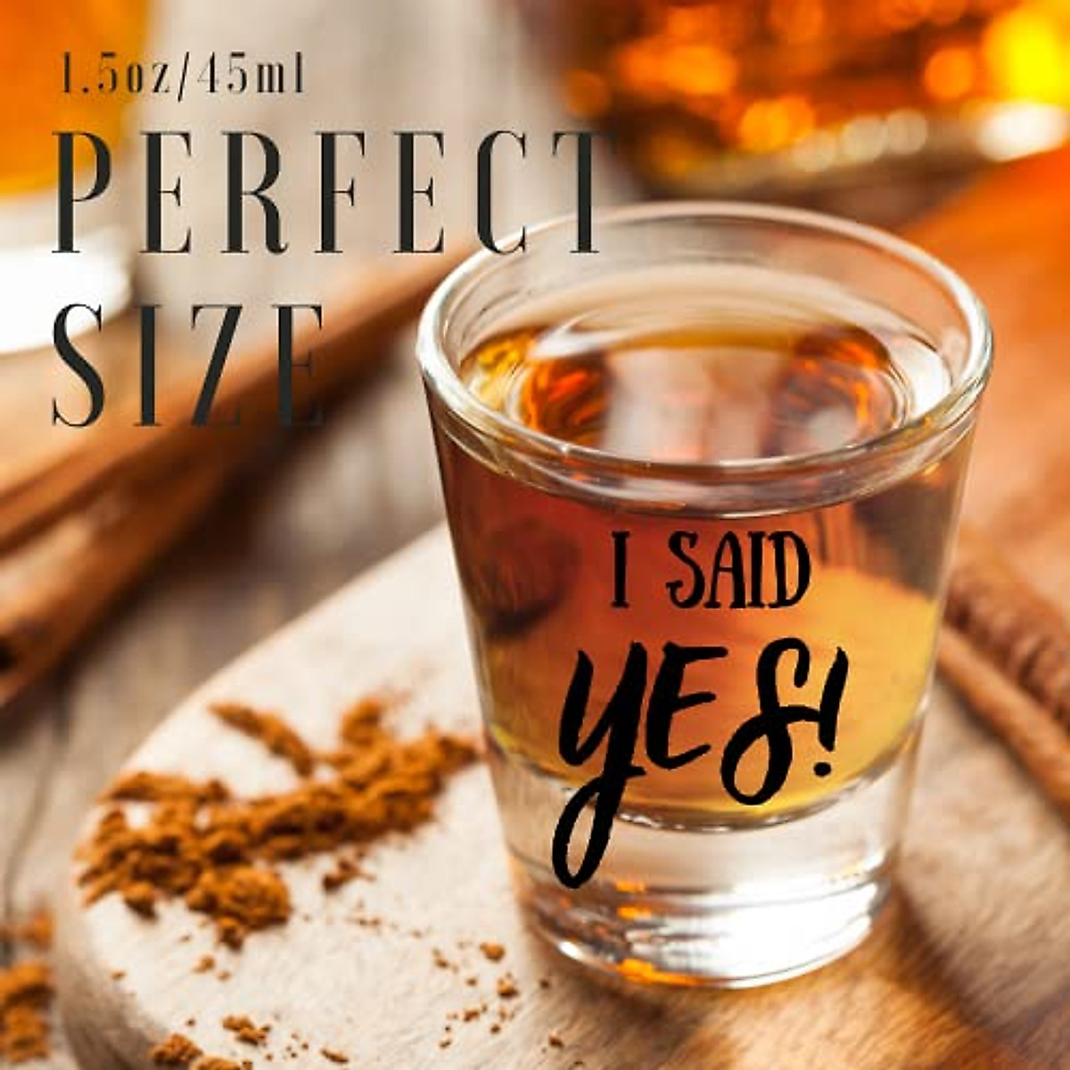 Onebttl Engagement Gifts for Couples, Unique Newly Engaged Gifts, Shot Glass Set, Fiance Fiancee Gifts for Future Mr & Mrs,1.5 oz (45 ml) - I TOOK A SHOT, I SAID YES