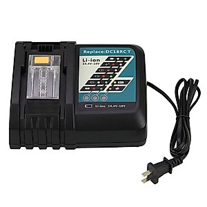 Replacement for Fast Charger DC18RC DC18RA Compatible with Makita 18V Battery BL1815 BL1830 BL1850 BL1860 BL1430 BL1450 Compatible with Makita 14.4/18V Lithium Battery