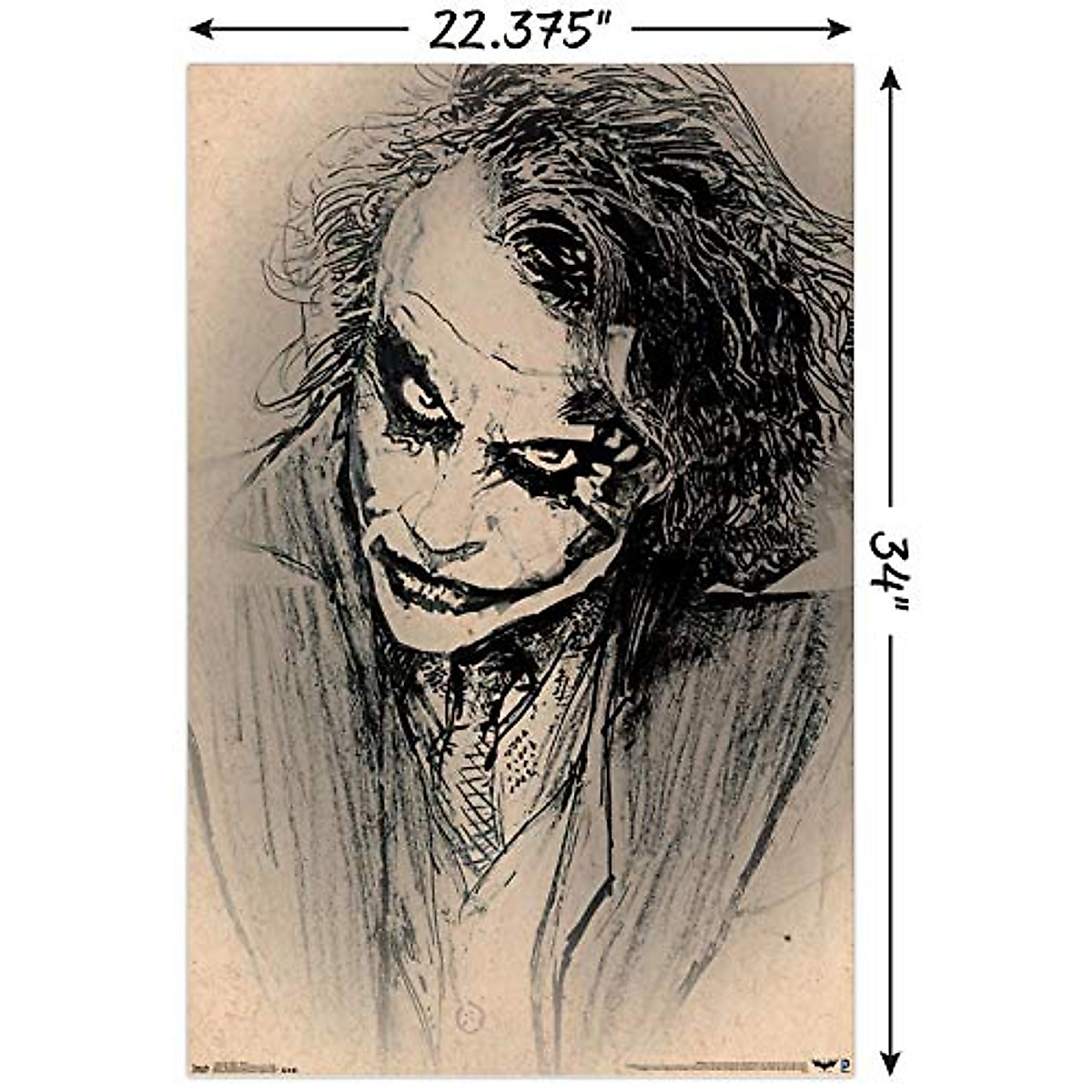 Trends International The Dark Knight Sketch Wall Poster 22.375" x 34"