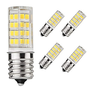 YUJIU E17 LED Bulb, Microwave Oven Light 5 Watt Daylight White 6000K dimmable 52x2835SMD AC110-130V (Pack of 2) (Daylight White 6000K)