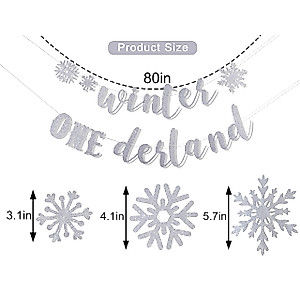 Winter Onederland Snowflake Banner - Winter/snowflake 1st Birthday,winter Party Decorations,silver Snowflake Banner,winter Onederland Birthday Sign