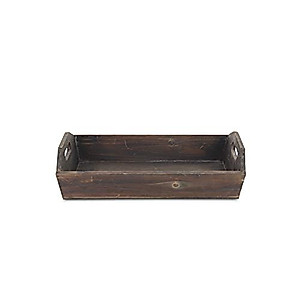 Cheung's FP-3772B Deep Wooden Tray with Side Handles| Shabby Brown
