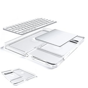Pikioraz 2 in 1 Tray for Apple Magic Keyboard and Magic Trackpad, Keyboard/Touchpad Stand Holder for Tidy Desktop, Stylish Clear Acrylic