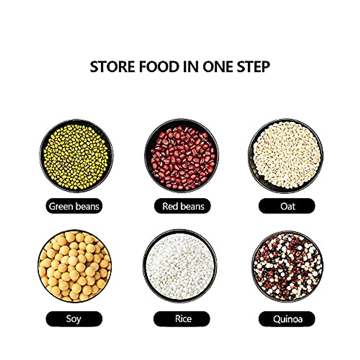 Gdrasuya10 10KG Rice Dispenser, 5-Grid Kitchen Grain Container Storage with Lid, One-Click Output Dry Food Storage with Measuring Cup for Rice, Cereal, Flour, Beans (16.53inch x 7.67inch x 13.85inch)