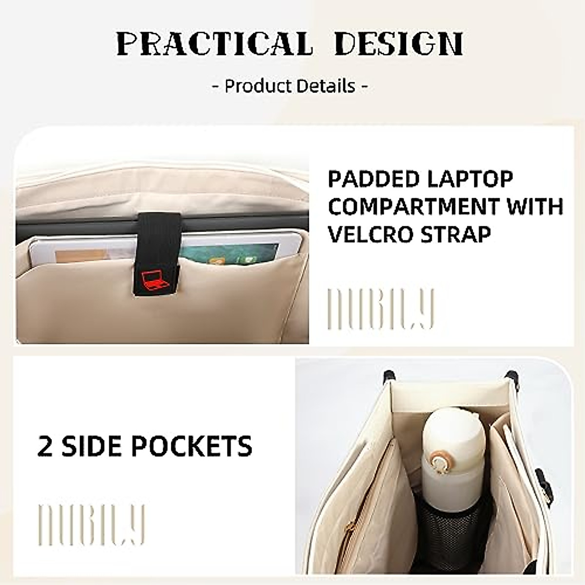 Laptop Bag for Women 15.6 Inch Canvas Tote Bag Water Resistant Large Capacity Work Bags Lightweight Office Briefcase Business Computer Bag Stylish Shoulder Bag Handbag, Black