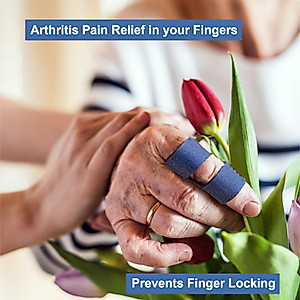 Simply Seniors Finger Splints - Set of 2 Splints & 2 Sleeves - Pain & Arthritis Relief - Brace for Trigger, Mallet & Broken Finger - Fits Index, Middle, Ring - Adjustable Support for Injury & Sprain