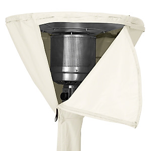 Amazon Basics Stainless Steel, Commercial, Propane 46,000 BTU, Outdoor Patio Heater with Wheels, Stainless Steel & Stand-Up Patio Heater Cover Set