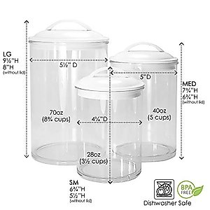 Calypso Basics by Reston Lloyd Acrylic Storage Canisters, Set of 3, Red