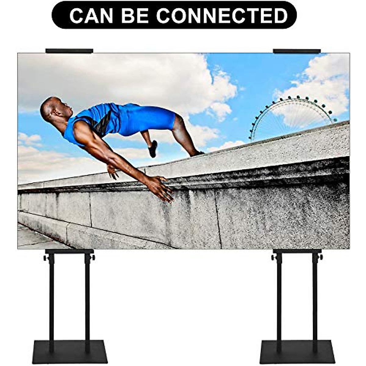 GUOHONG Poster Stand for Display Pedestal Sign Stand,Adjustable Floor Standing Sign Holder,Heavy Duty Banner Stand with Base Height Up to 75 inch Double-Sided for Board & Foam Sign (75in)