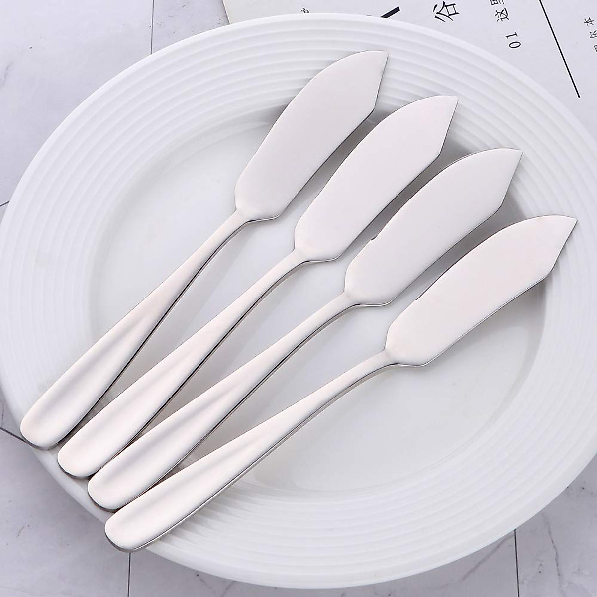 Butter Knives Set of 12 Cheese Spreaders BUY&USE 6.1-Inch 18/10 Stainless Steel Silver Kitchen Knives for Butter Sandwich Cheese, Mirror Polish