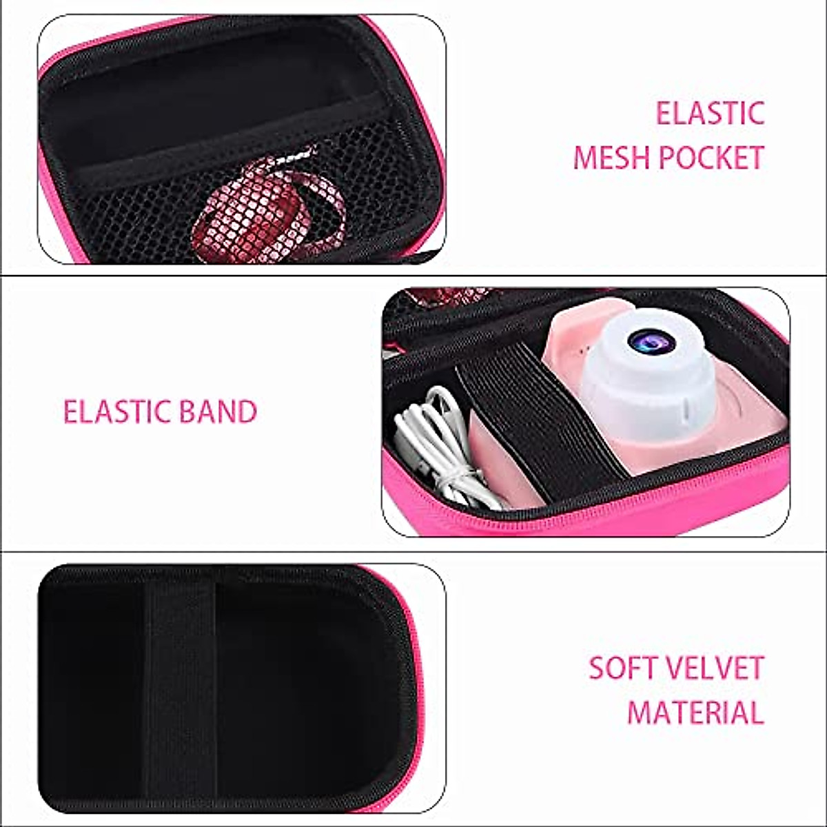 Leayjeen Kids Camera Case Compatible with Seckton/GKTZ/OZMI/PROGRACE/Dylanto/Rindol/VATENIC/Nine Cube/hyleton and More Kid Digital Camera Toys Gifts and Accessories (Case Only)