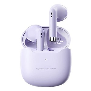 Bluetooth Headphone Light as Marshmallow True Wireless with Compact Charging Case Earbud Bluetooth Earbuds Stereo Bass Purple Earbuds Multi-Mode Touch Control 5.3 Bluetooth for Music