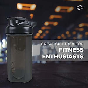 IHTISAB Blender Protein Shaker Bottle 20oz With Wire Whisk Ball, Drink Protein Shaker Pre And Post Workout, Mixes Cocktail Smoothies Shakes, BPA Free