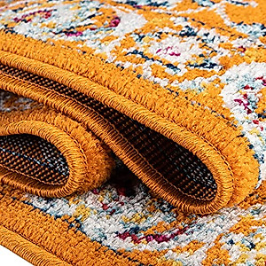 Rugs.com Aurelia Collection Rug – 5' x 8' Oval Orange Medium-Pile Rug Perfect for Living Rooms, Large Dining Rooms, Open Floorplans