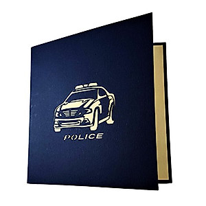 iGifts And Cards Police Car 3D Pop Up Greeting Card - Protect, Serve, Cruiser, Awesome, Wow, Half-Fold, Happy Birthday, Retirement, Congratulations, Police Academy Graduation, Thank You, Cop Promotion