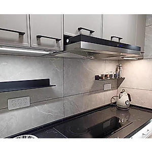 LJYMYSAK Kitchen Seasoning Rack Industrial Heavy Duty Metal Wall Mounted Modern Rustic Farmhouse Designed Shelf Living Room Metal Wall Decor Shelf (8"*12" Black)