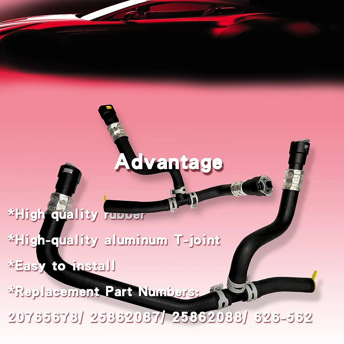 HVAC Heater Hose Assembly Compatible for Buick Enclave GMC Acadia and Chevrolet Traverse 2007-2017 Compatible Engine Heater Hose Replacement Part Number 20765678 25862087 25862088 626-562