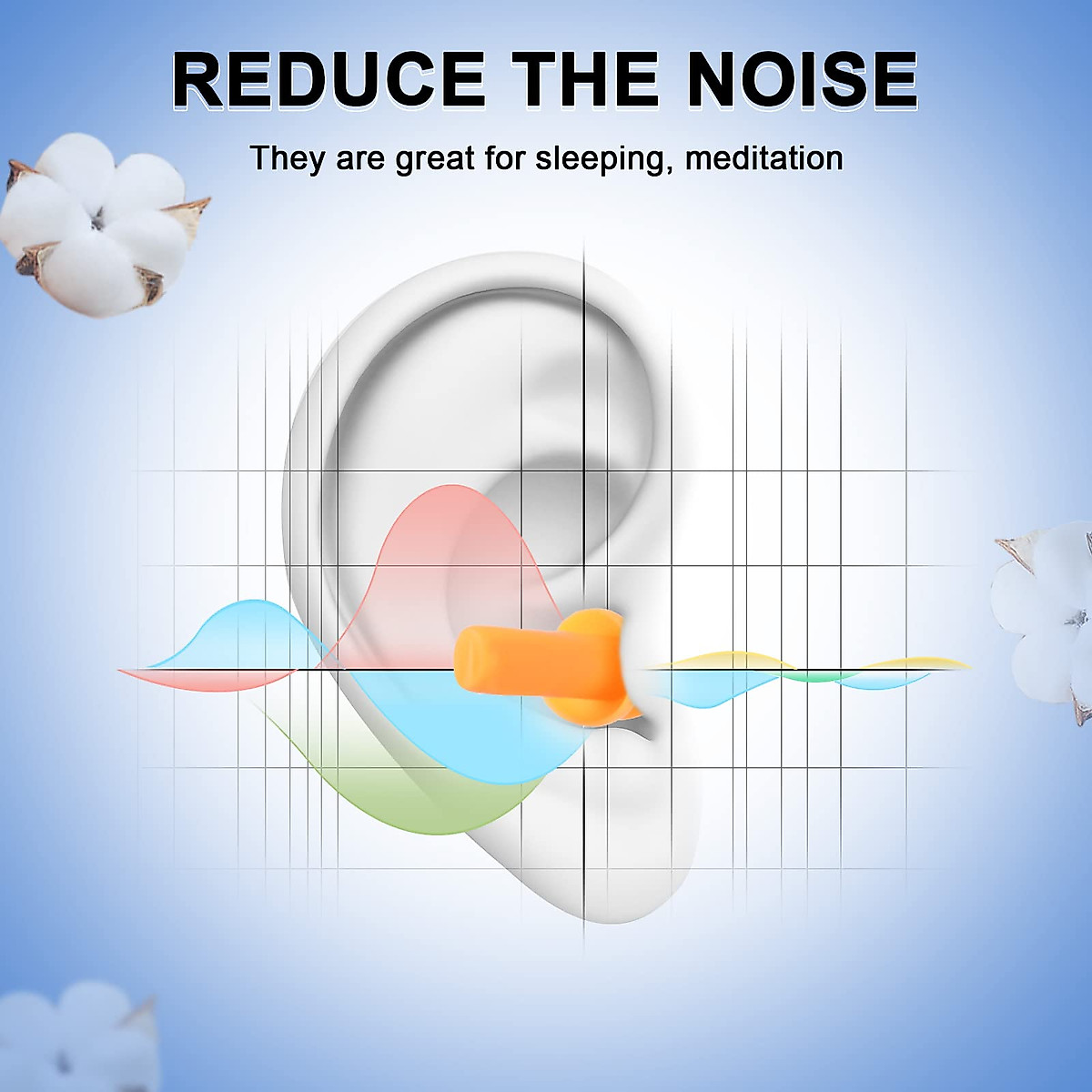 200 Pairs Ear Plugs Corded Silicone Earplugs Bulk Reusable Soft Earplugs with Cord Sleeping Hearing Protection Noise Cancelling Earplugs for Work Construction Shooting Sports, Yellow and Orange