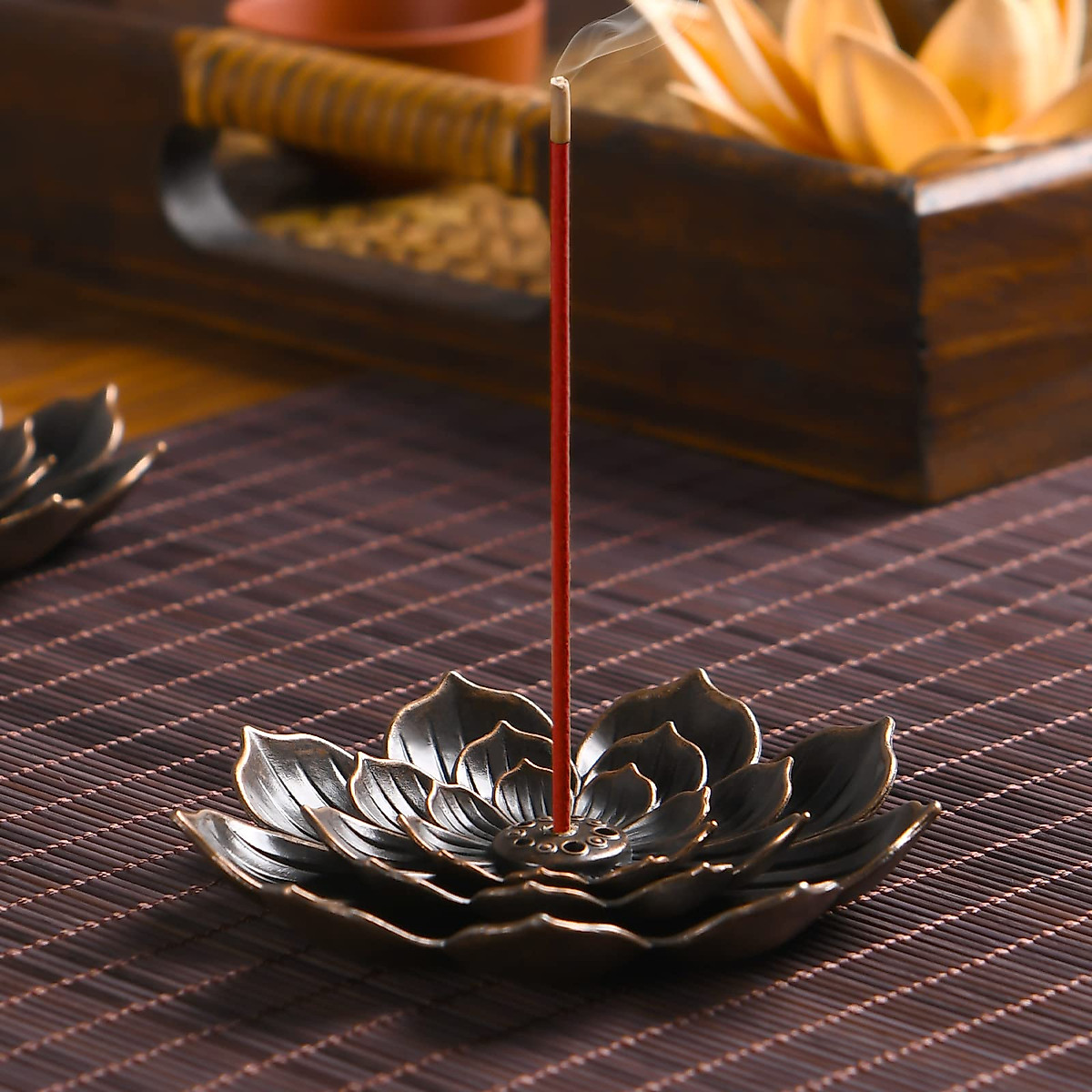 SLKIJDHFB Incense Burner - Stick Incense Holder 6 Incense Holes with Detachable Ash Catcher