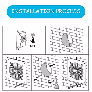 RLOZUI 8 inch Exhaust Fan, 735CFM Wall Mounted Vent Fans, Ventilation Fan Bathroom Garage Attic Exhaust Fan Ceiling and Wall Mount Fan for Kitchen/Bathroom, 110V 80W