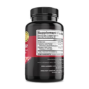 NutriPeeps D-Mannose 1500mg, 120 Capsules with Dandelion Herb and Cranberry Extracts, Natural Urinary Tract Cleanse for UTI Support, Flushing and Detoxing of Impurities, for Men and Women.