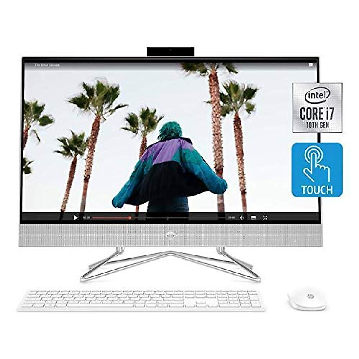 HP Pavilion 27 Touch Desktop 2TB SSD 32GB RAM Win 10 Pro (Intel 10th gen Quad Core CPU and Turbo Boost to 4.90GHz, 32 GB RAM, 2 TB SSD, 27-inch FullHD Touchscreen, Win 10 Pro) PC Computer All-in-One