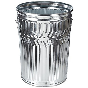 Witt Industries WCD32C Galvanized Steel 32-Gallon Light Duty Trash Can, Round, 21-1/4" Diameter x 26-1/4" Height