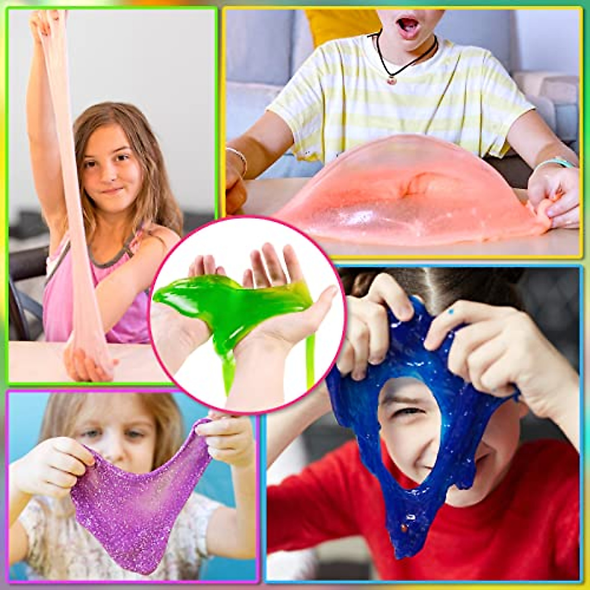 ESSENSON 34 Cups Slime Kit for Girls Boys, DIY Slime Kit Gifts for 6 7 8 9 10+ Year Old, Butter Slime, Jumbo Slime Party Favors Gift, Crystal Slime Making Kit for Girls 10-12